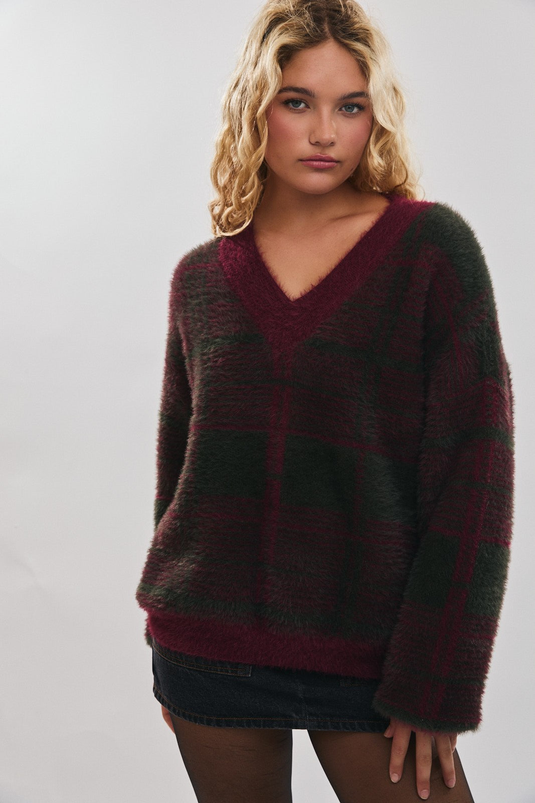Hansley Plaid Sweater – B.KAY & CO
